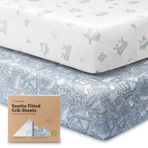 KEABABIES Soothe Fitted Crib Sheet - Excavation