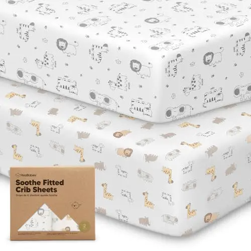 KEABABIES Soothe Fitted Crib Sheet - Keasafari