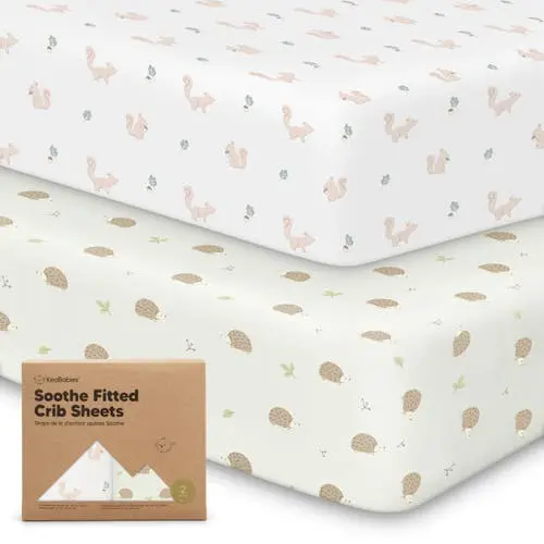 KEABABIES Soothe Fitted Crib Sheet - Nibbles/bruce