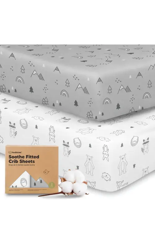 KEABABIES Soothe Fitted Crib Sheet - Woodland