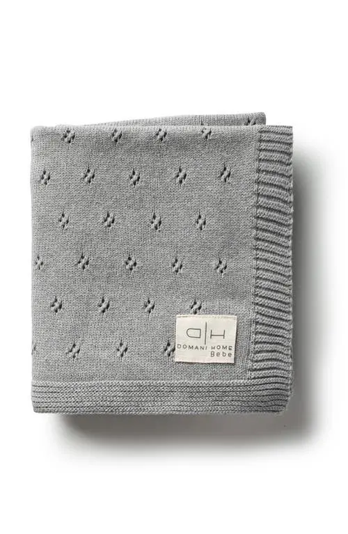 DOMANI HOME Flower Pointelle Baby Blanket - Gray