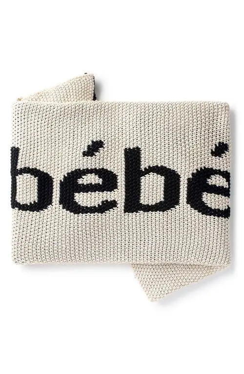 DOMANI HOME Bébé Cotton Blanket - Ivory/ Black