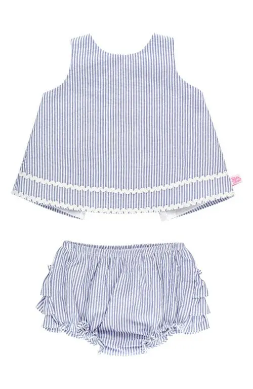 RUFFLEBUTTS Seersucker Cotton Top & Bloomer Set
