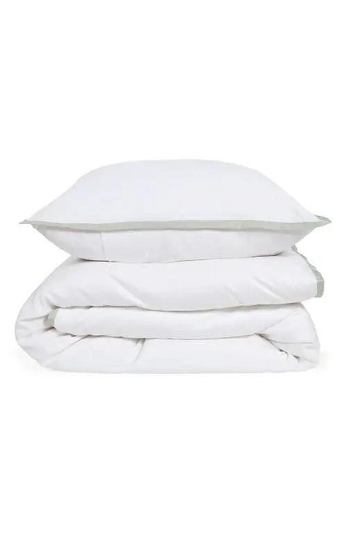POM POM AT HOME Langston Sateen Duvet Cover & Sham Set - White/ Seaglass