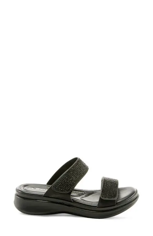SPRING STEP SHOES Bling Wedge Sandals - Black