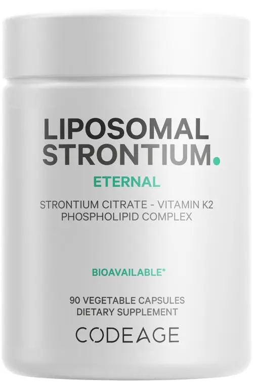 CODEAGE Liposomal Strontium + Vitamin K2 Mk-7 Supplement - White