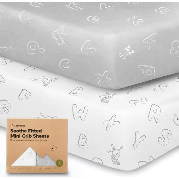 KEABABIES Soothe Fitted Mini Crib Sheet - Abc Land