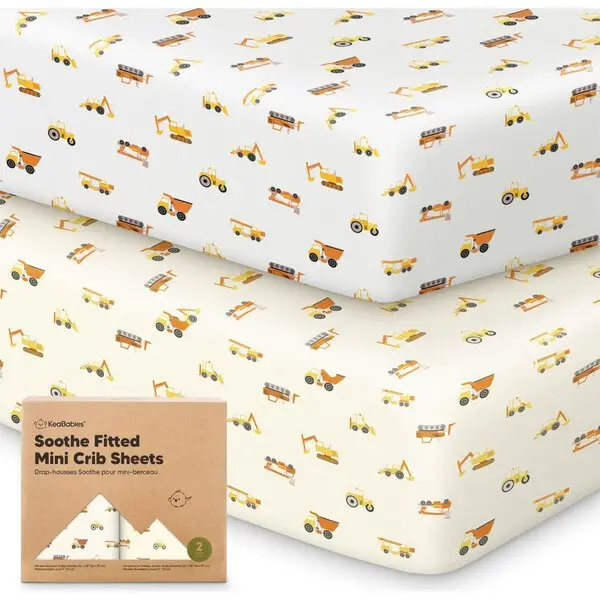 KEABABIES Soothe Fitted Mini Crib Sheet - Construction