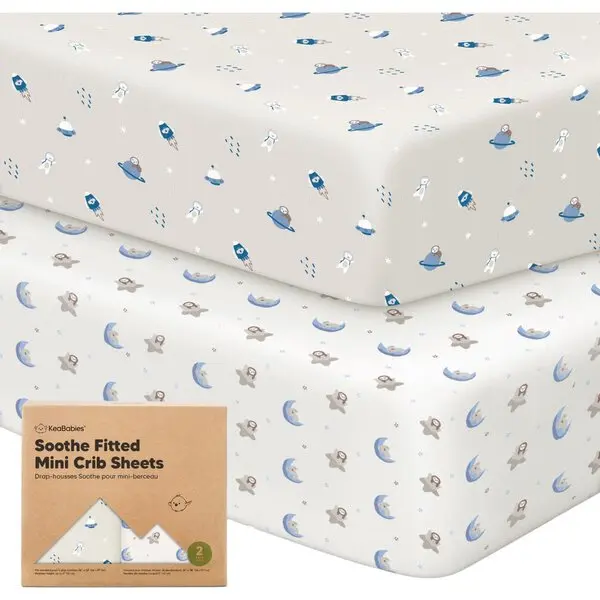 KEABABIES Soothe Fitted Mini Crib Sheet - Cosmo