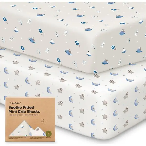 KEABABIES Soothe Fitted Mini Crib Sheet - Cosmo