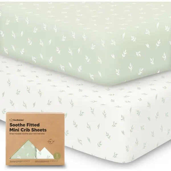 KEABABIES Soothe Fitted Mini Crib Sheet - Herb