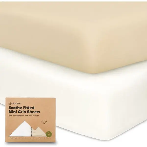 KEABABIES Soothe Fitted Mini Crib Sheet - Khaki