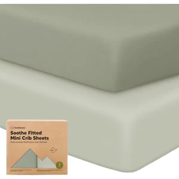 KEABABIES Soothe Fitted Mini Crib Sheet - Lichen