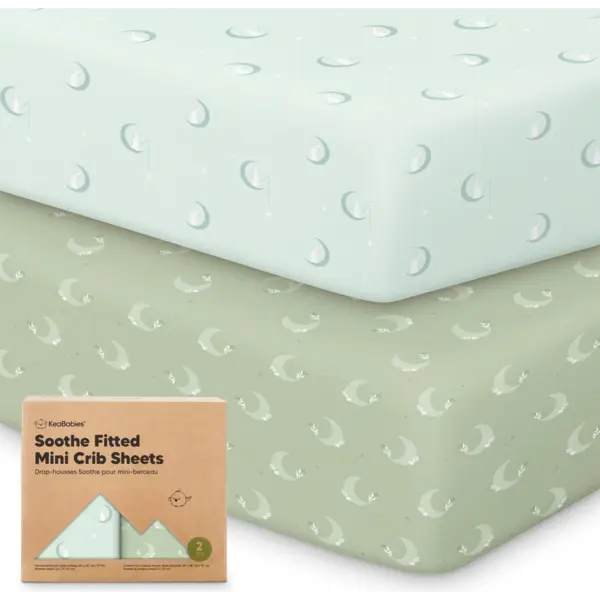 KEABABIES Soothe Fitted Mini Crib Sheet - Lunaris