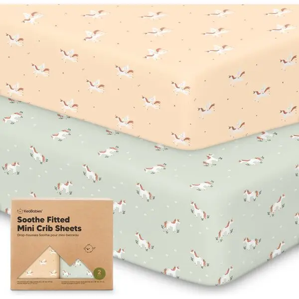 KEABABIES Soothe Fitted Mini Crib Sheet - Lune Mystic