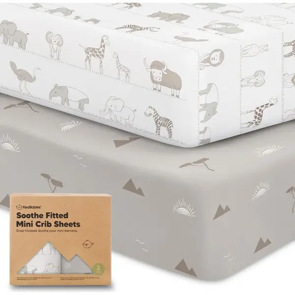 KEABABIES Soothe Fitted Mini Crib Sheet - Savannah