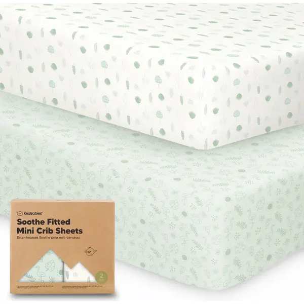 KEABABIES Soothe Fitted Mini Crib Sheet - Tropic Oasis