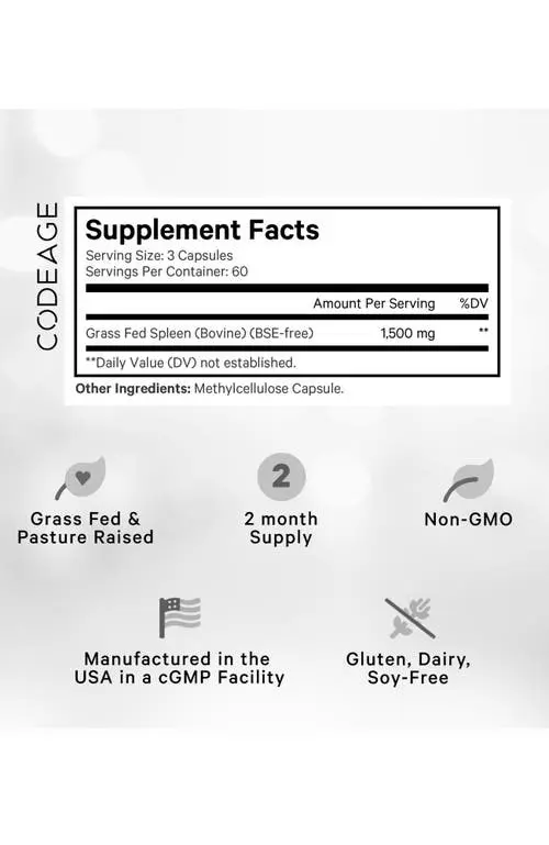CODEAGE Grass-fed Beef Spleen Glandular Supplement