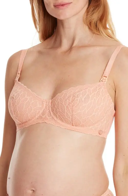 CACHE COEUR Bliss Lace Maternity/nursing Bra - Peach