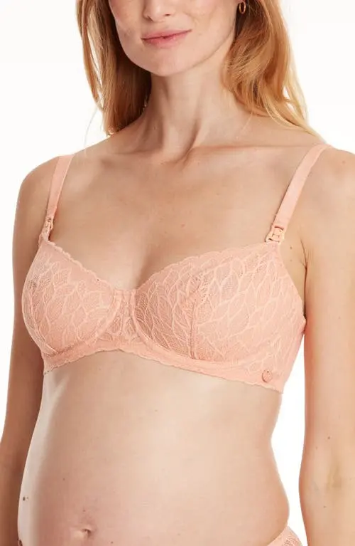 CACHE COEUR Bliss Lace Maternity/nursing Bra - Peach