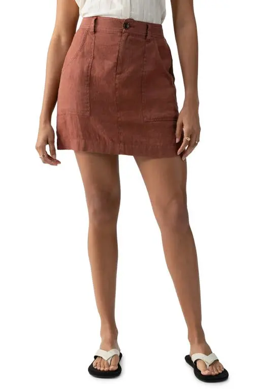 Sanctuary Patch Pocket Linen Miniskirt