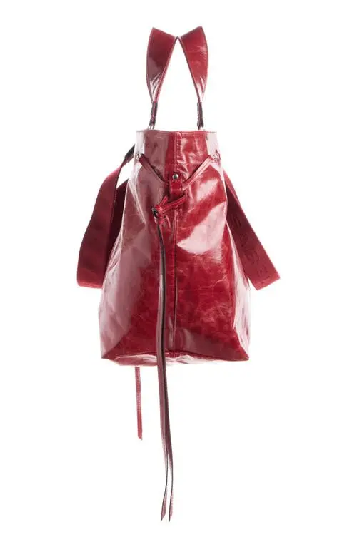 Isabel Marant Wardy Leather Shopper Tote Deep Red Editorialist