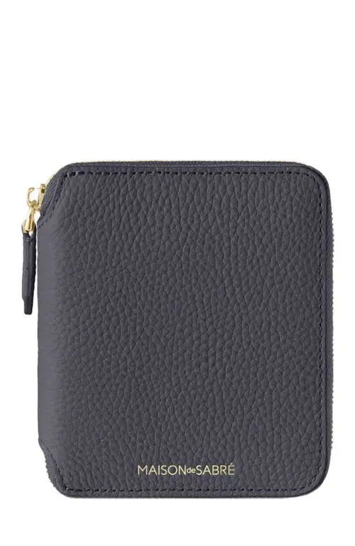 MAISON DE SABRE Small Leather Zip Around Wallet - Graphite Sky