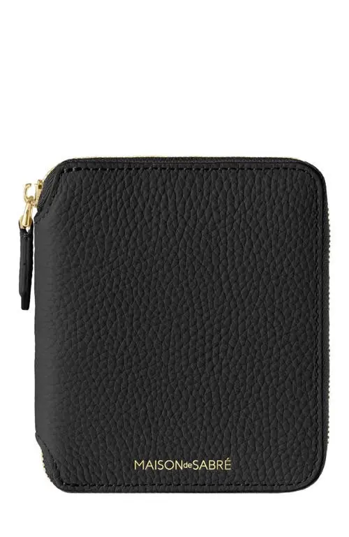 MAISON DE SABRE Small Leather Zip Around Wallet - Pomegranate Caviar