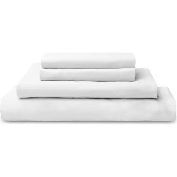 SIJO 400 Thread Count Organic Cotton Percale Sheet Set - Snow