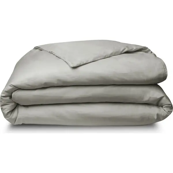 SIJO 400 Thread Count Crispcool Organic Cotton Percale Duvet Cover - Dove