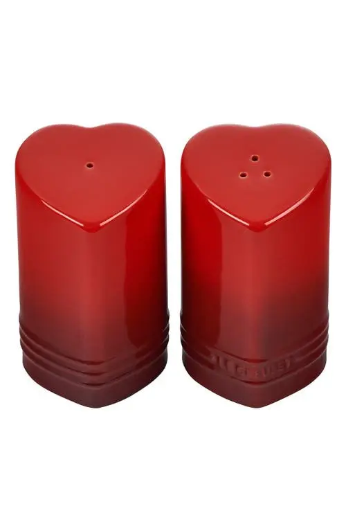 LE CREUSET Heart Salt & Pepper Shaker Set - Cerise