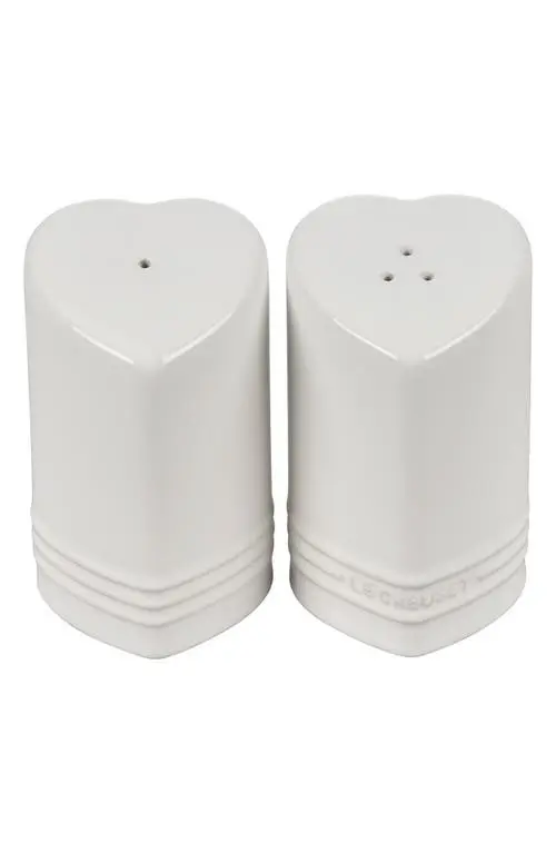 LE CREUSET Heart Salt & Pepper Shaker Set - White