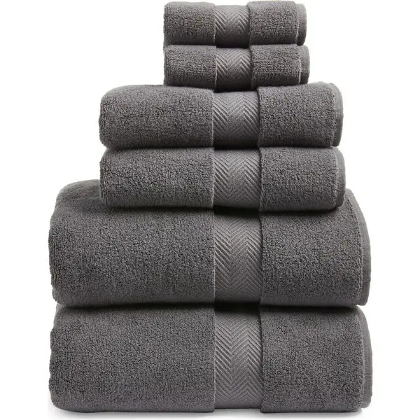 Nordstrom Organic Hydrocotton 6-piece Towel Set $144 Value - Grey Onyx