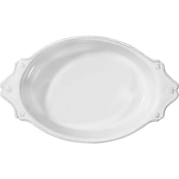 JULISKA Berry & Thread 13-inch Oval Ceramic Baking Dish - Whitewash