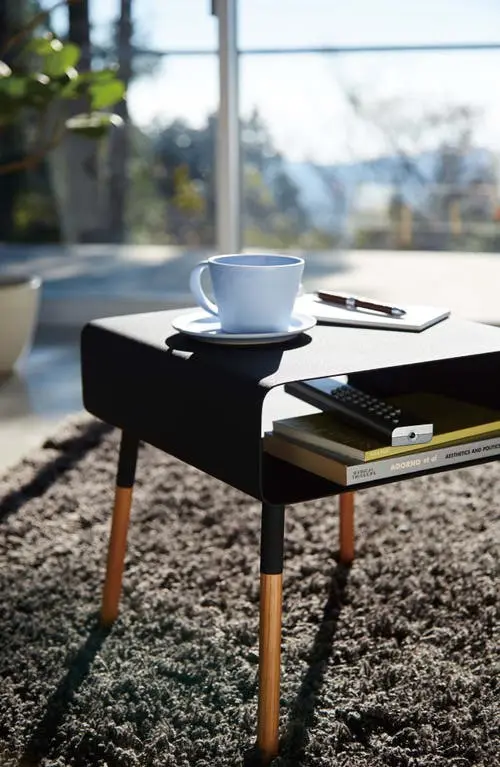 YAMAZAKI Short Side Table With Storage Shelf