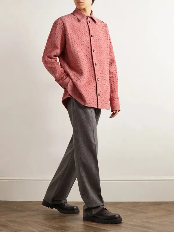 Bottega Veneta Intrecciato Suede Overshirt