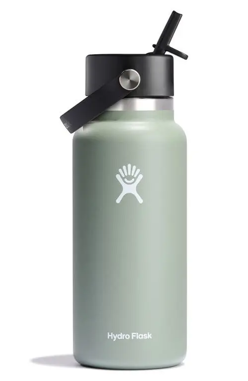 HYDRO FLASK 32-ounce Wide Mouth Flex Straw Cap Water Bottle - Agave