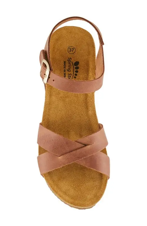 SPRING STEP SHOES Platform Wedge Sandal - Brown