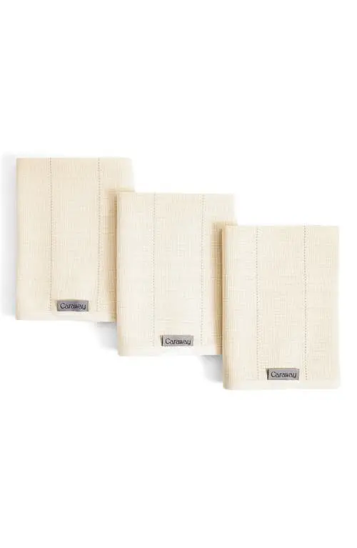 CARAWAY Set Of 3 Cotton Tea Towels - Cream