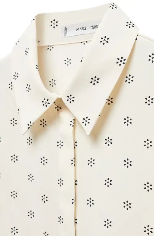 Mango Regular Fit Flowy Shirt - Flower Ivory | Editorialist