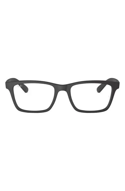 Ray-ban 53mm Rectangular Eyeglasses - Matte Black