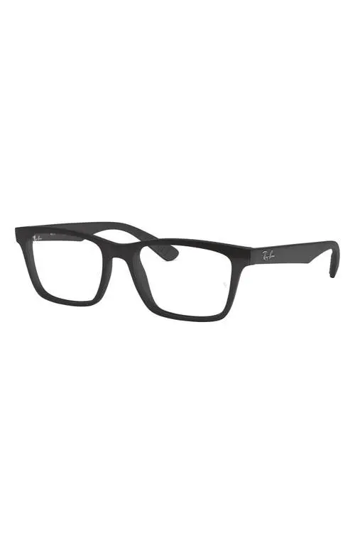 Ray-ban 53mm Rectangular Eyeglasses - Matte Black