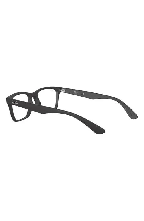 Ray-ban 53mm Rectangular Eyeglasses - Matte Black