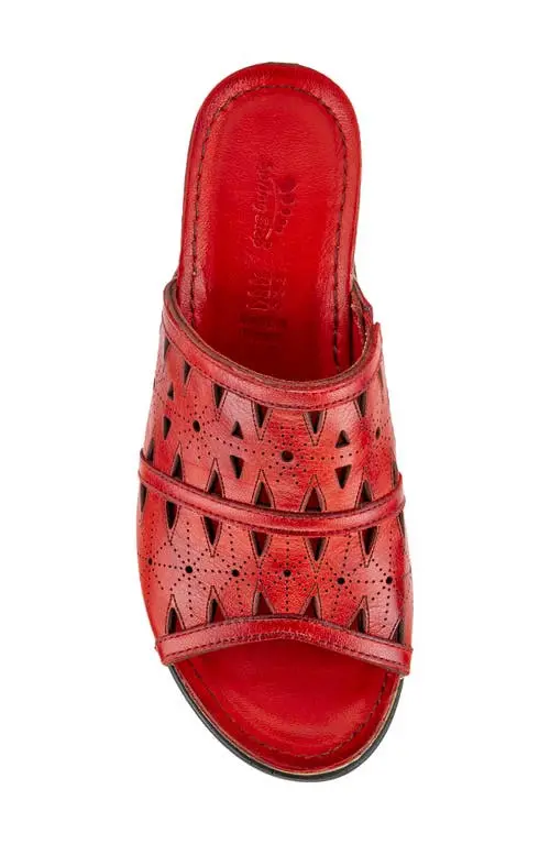 SPRING STEP SHOES Fusa Wedge Slide Sandal - Red