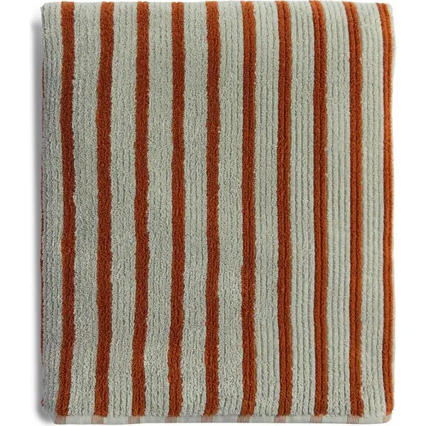 PARACHUTE Resort Stripe Organic Cotton Towel - Sage With Russet
