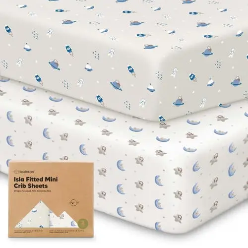 KEABABIES Isla Fitted Mini Crib Sheets - Cosmo