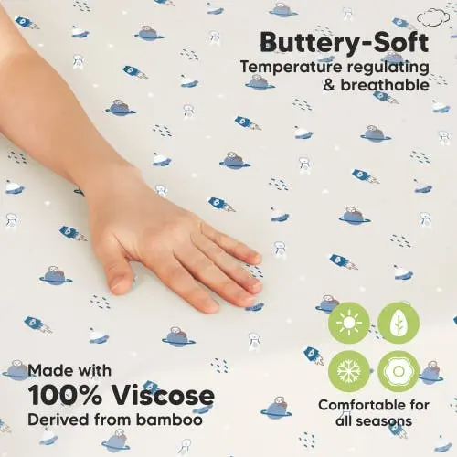 KEABABIES Isla Fitted Mini Crib Sheets - Cosmo