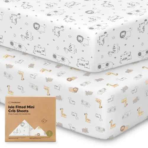 KEABABIES Isla Fitted Mini Crib Sheets - Keasafari