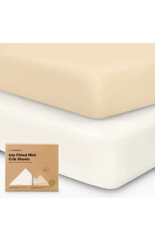 KEABABIES Isla Fitted Mini Crib Sheets - Khaki