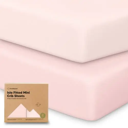 KEABABIES Isla Fitted Mini Crib Sheets - Mist Rose